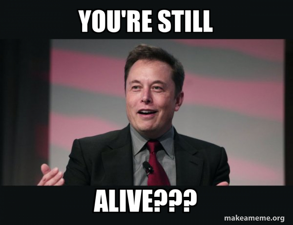 You're Still Alive??? - Elon Musk Meme Generator