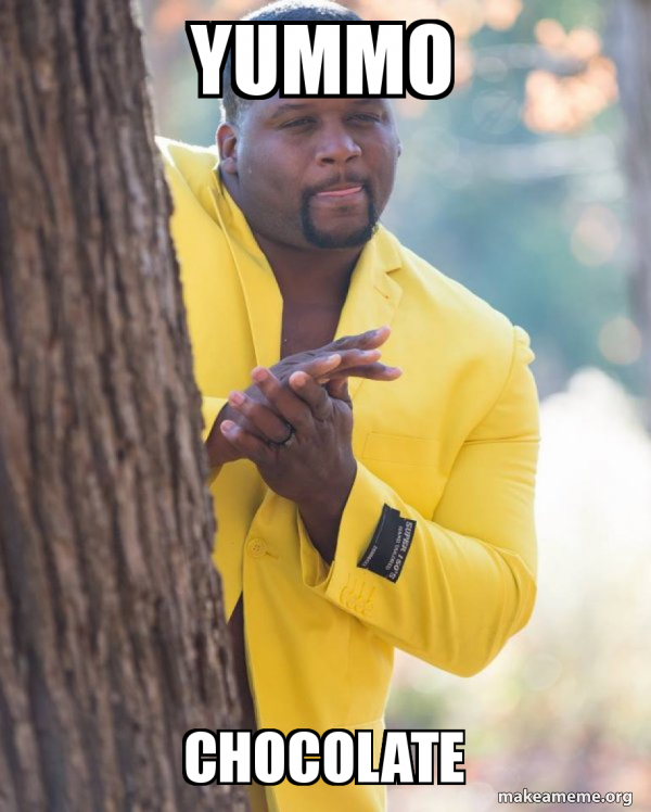 YUMMO CHOCOLATE - Anthony Adams in Yellow Suit Rubbing Hands Meme Generator
