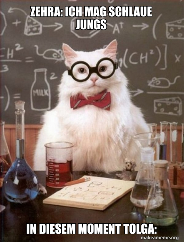 Zehra: Ich mag schlaue Jungs in diesem Moment Tolga: - Chemistry Cat ...