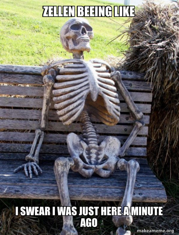 Zellen beeing like I swear I was just here a minute ago - Waiting ...