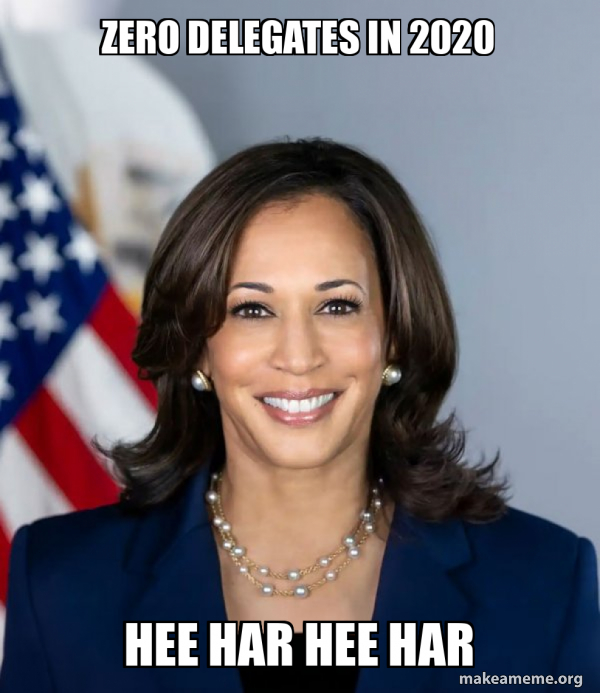 zero delegates in 2020 hee har hee har - Kamala Harris Meme Generator