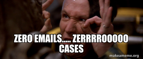 Zero emails..... zerrrrooooo cases Meme Generator