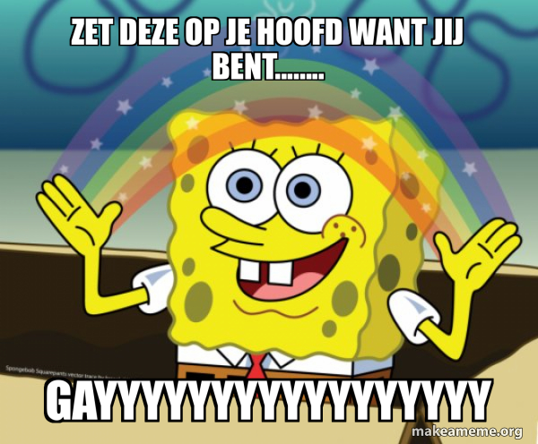ZET DEZE OP JE HOOFD WANT JIJ BENT........ GAYYYYYYYYYYYYYYYyy ...