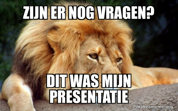 zijn er nog vragen? dit was mijn presentatie - Confession Lion Meme ...