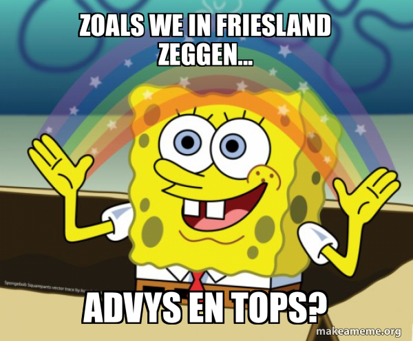 Zoals we in friesland zeggen... Advys en tops? - Rainbow SpongeBob Meme ...