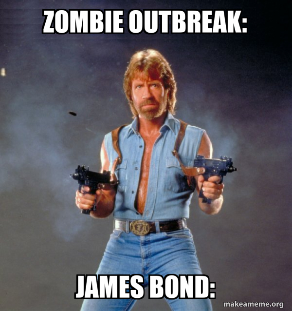 zombie outbreak: james bond: - Chuck Norris Meme Generator